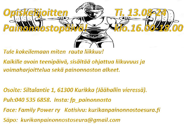 Tulevat tapahtumat :: Family Power Kurikka